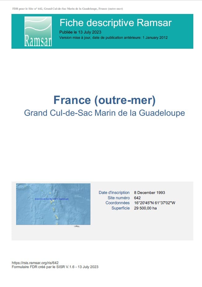 Fiche descriptive Ramsar Grand Cul-de-Sac Marin de la Guadeloupe ...